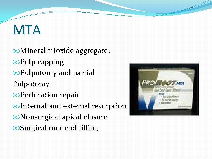 Endodontic Materials Root canal obturation materials Obturating materials