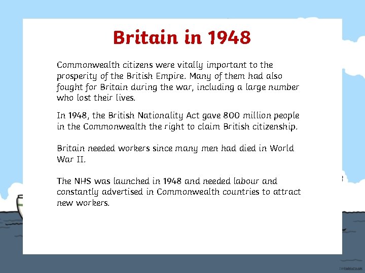 Britain in 1948 After the end of World