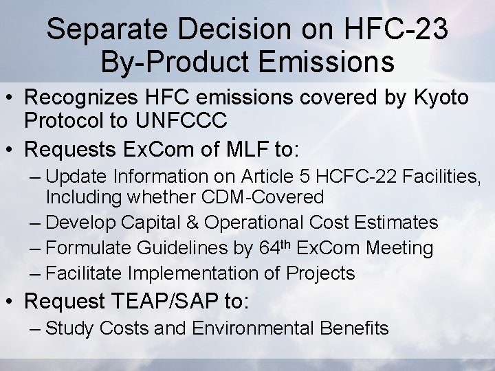 HFC Phasedown Under the Montreal Protocol OZONACTION NETWORK