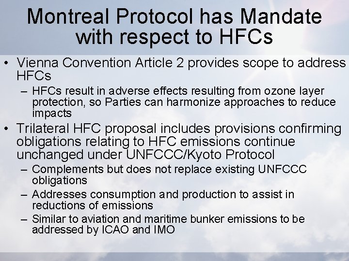 HFC Phasedown Under the Montreal Protocol OZONACTION NETWORK