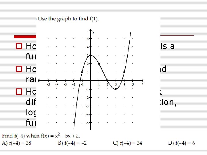 Math 1010 Final Review Exponent rules o What