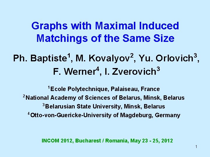 Graphs with Maximal Induced Matchings of the Same