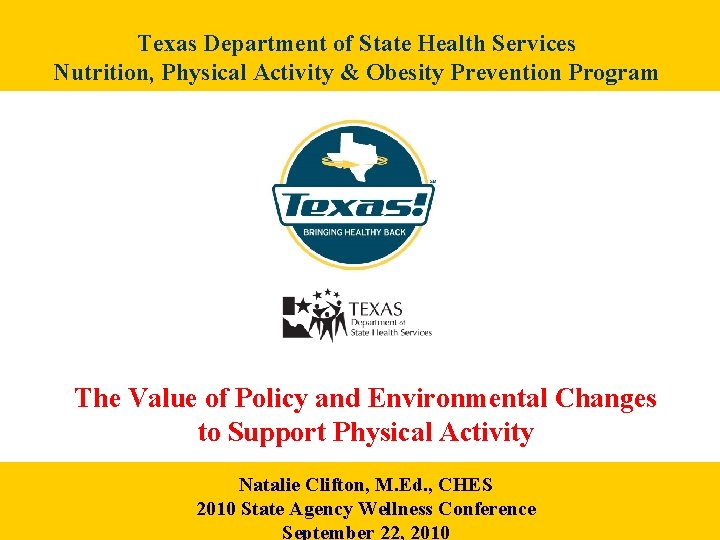 Texas Department of State Health Services Nutrition Physical