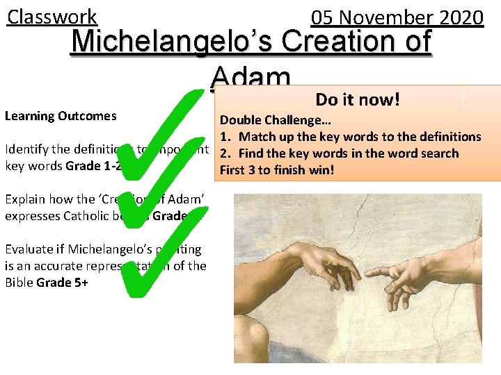Classwork 05 November 2020 Michelangelos Creation of Adam