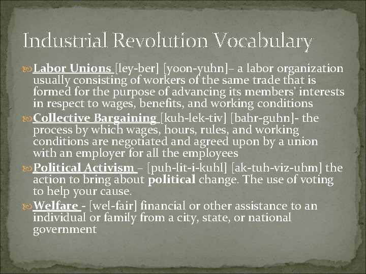 Aim How were the problems of the Industrial