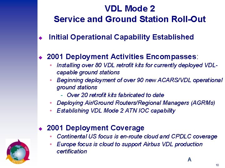 GLOBAL ink VHF Digital Link Mode 2 Progress