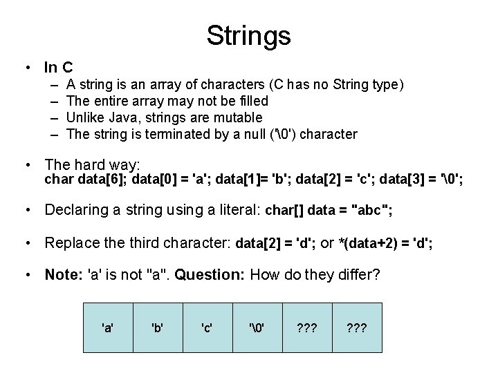 Declaring Arrays Declare an array of 10 elements
