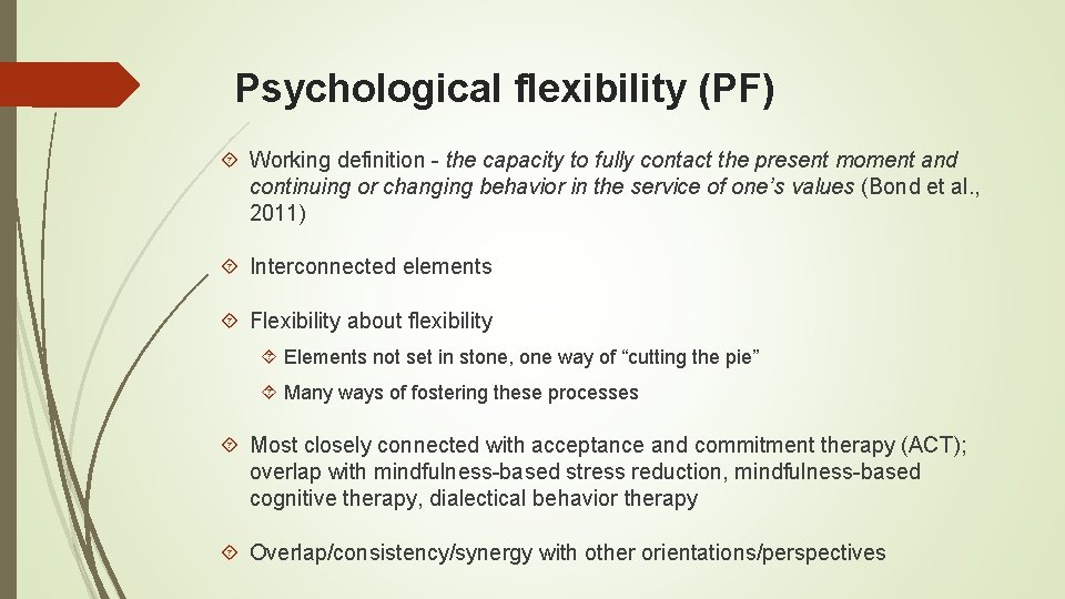 Fostering psychological flexibility and nurturing communities through ...
