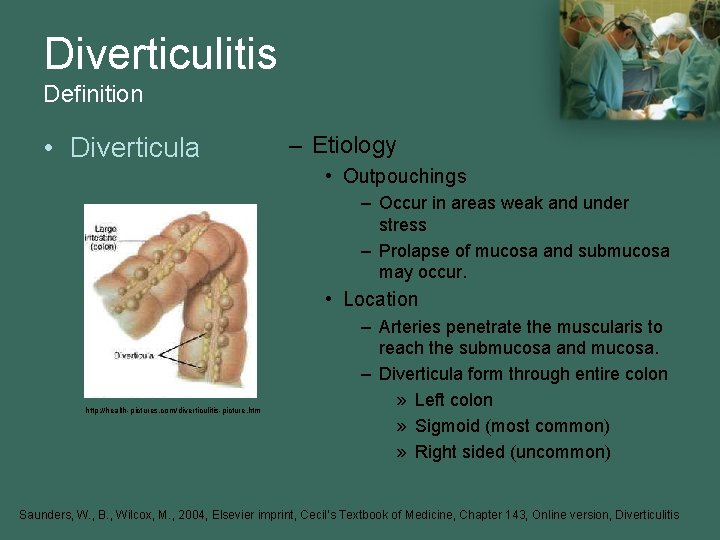 Diverticulitis Robert Zaid PGY1 October 24 2005 Genesys