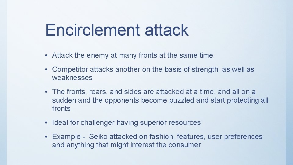 Chapter 4 Competitive Position Tactics Competitive position tactics