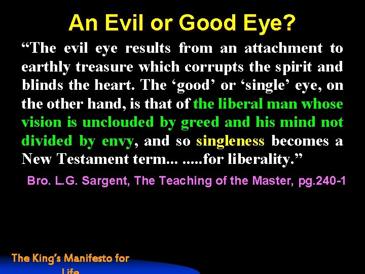 Study 7 Seeking first the Kingdom of God