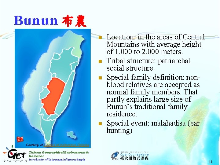 Introduction of Taiwanese Indigenous Peoples by Assistant Prof