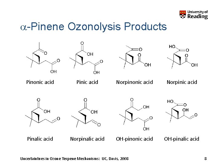 Secondary Organic Aerosol Formation Ozonolysis of Terpenes George