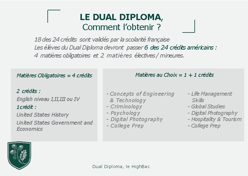 Dual Diploma Academica Le High Bac Dual Diploma