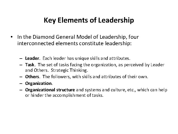 Clawsons Diamond Model of Leadership Organizational Design NorthSouth