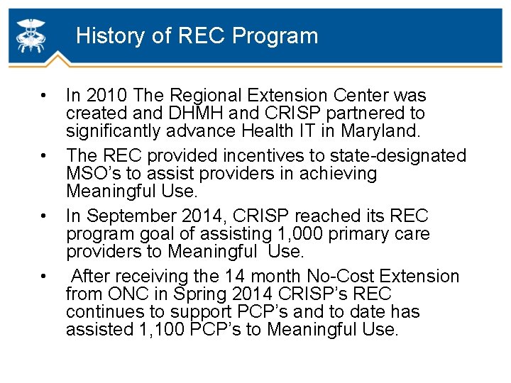 CRISP A Regional Health Information Exchange Serving Maryland