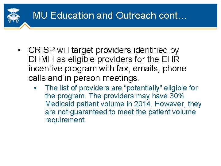 CRISP A Regional Health Information Exchange Serving Maryland
