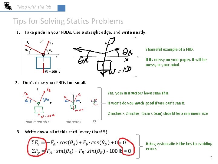 living with the lab Static Equilibrium a state