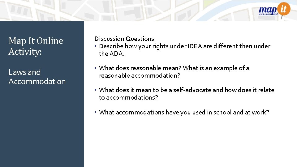 Accommodations Learning Objectives Students can explain the relationship