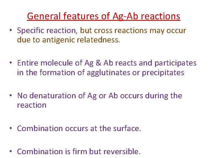 AntigenAntibody reactions Ag Ab reactions in vitro are