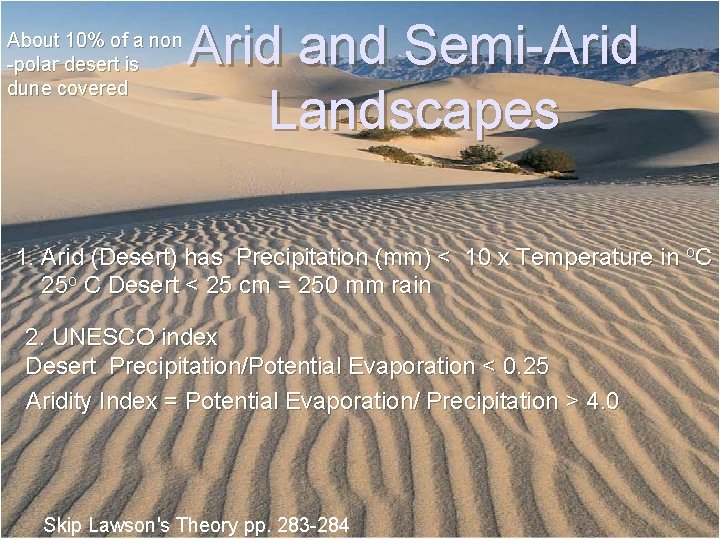 About 10 of a non polar desert is