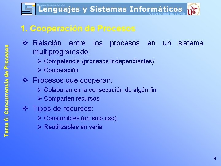 Sistemas Operativos Tema 6 Concurrencia de Procesos 1