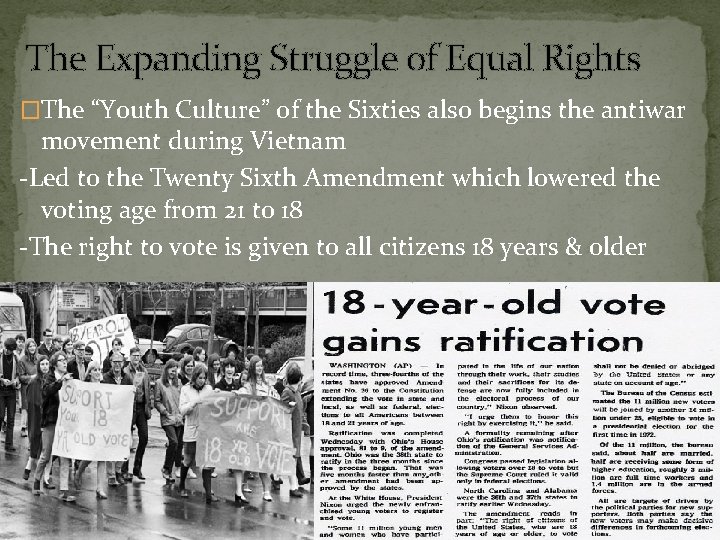 Expanding Equality 1960s and Vietnam Unit 11 Struggle