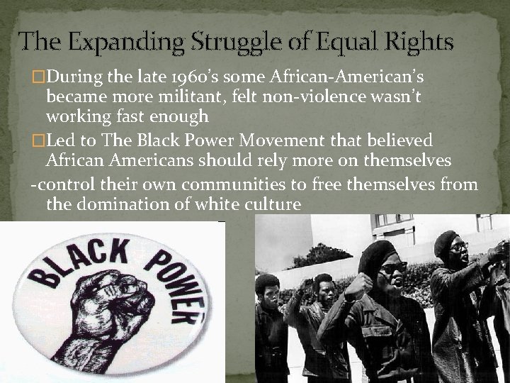 Expanding Equality 1960s and Vietnam Unit 11 Struggle