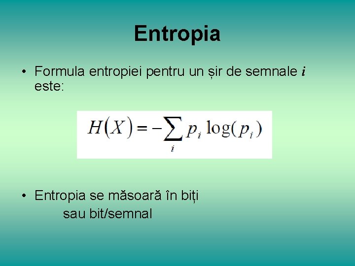 Teoria lui Shannon Teoria matematic de comunicare Problemele