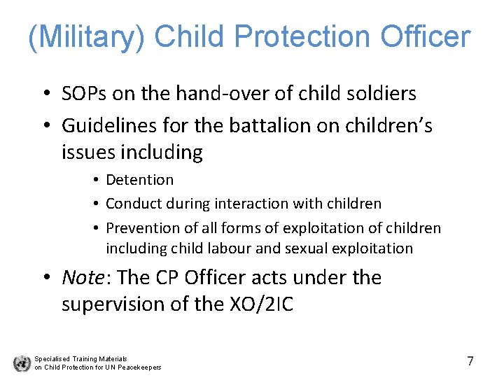 Module 4 ROLES AND RESPONSIBILITIES OF PEACEKEEPING MISSION