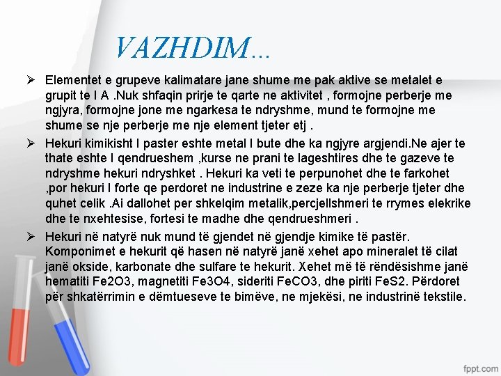 PROJEKT LENDA KIMI PUNOI Hekuri nje element kimik