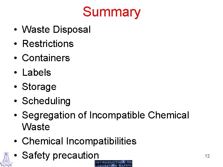 Chapter 9 Dispose Dangerous Materials 1 Waste Disposal