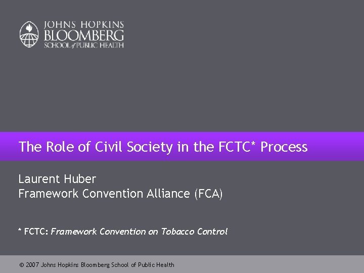 The Role of Civil Society in the FCTC