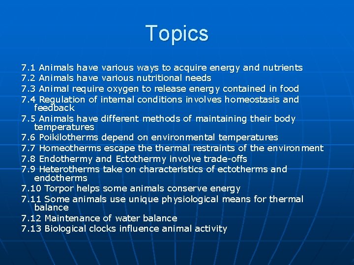 BIOL 4120 Principles of Ecology Lecture 7 Animal