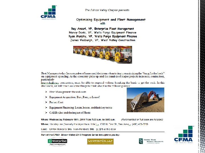 Good Morning Equipment Cost Characteristic Fleet Management Basics