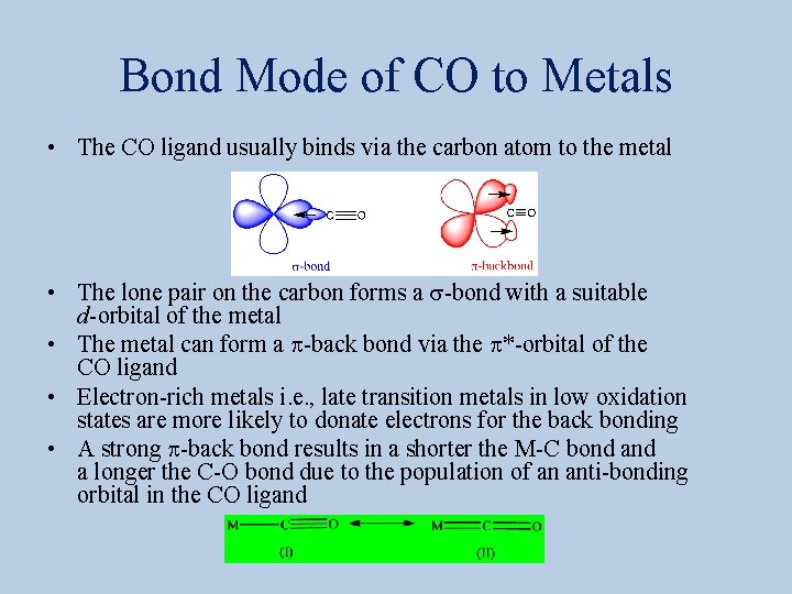 Lecture 13 a Metal Carbonyl Compounds Introduction The