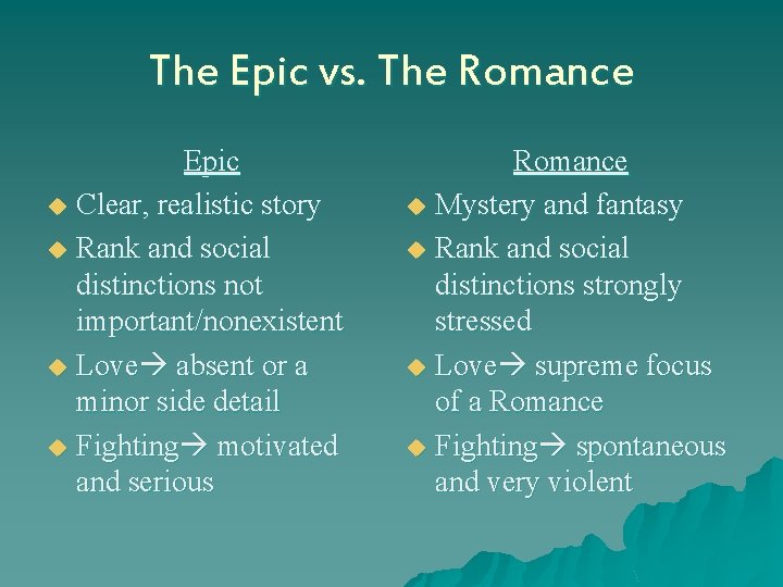 Arthurian Legend The Romance vs The Epic reflects