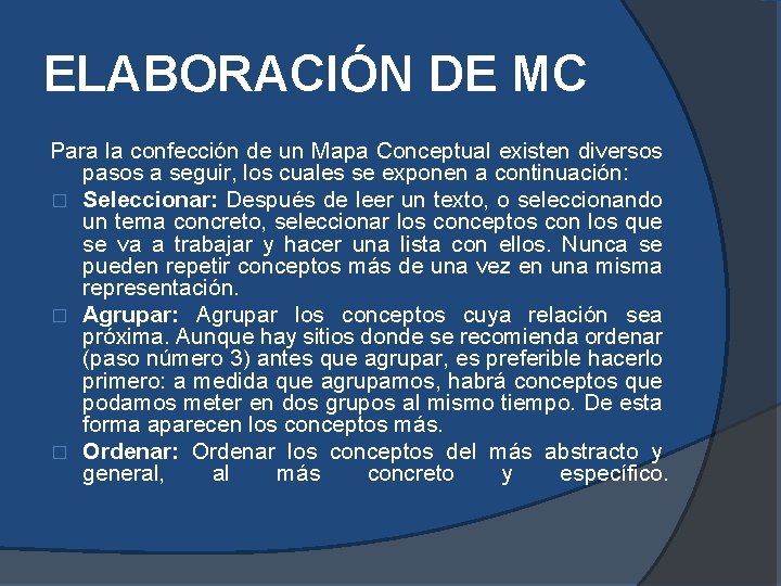 LOS MAPAS CONCEPTUALES EL MAPA CONCEPTUAL ES UNA