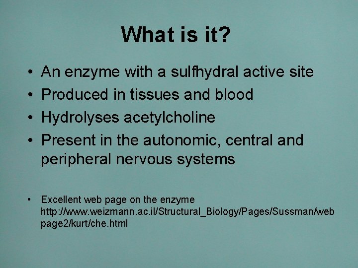 The Biology Physiology of Cholinesterase Running a Cholinesterase