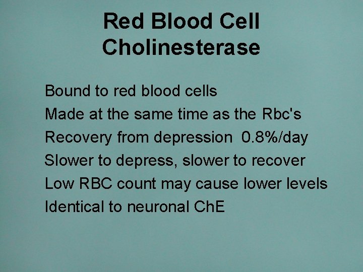 The Biology Physiology of Cholinesterase Running a Cholinesterase