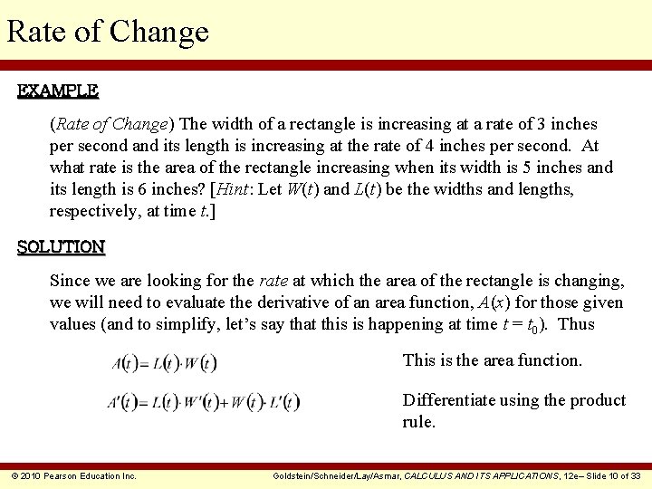 Chapter 3 Techniques of Differentiation 2010 Pearson Education