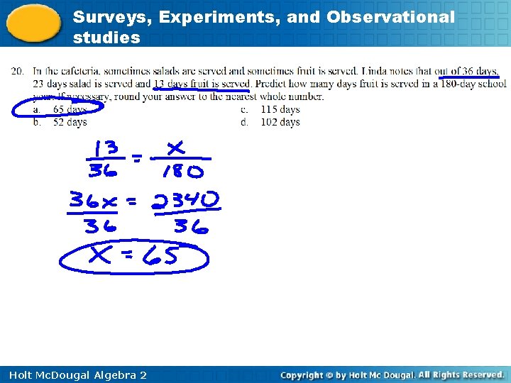 Surveys Experiments and Observational studies How do I