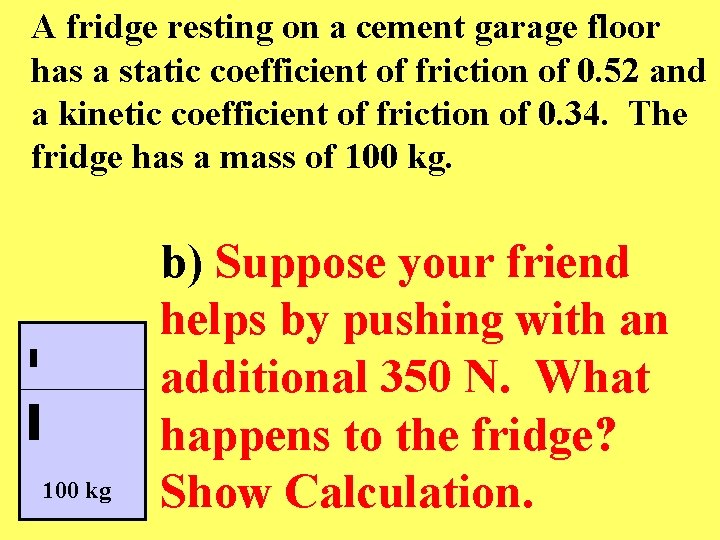 A fridge resting on a cement garage floor