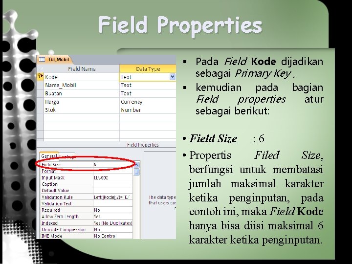 Buat Database baru dengan nama Penjualan Simpan tabel