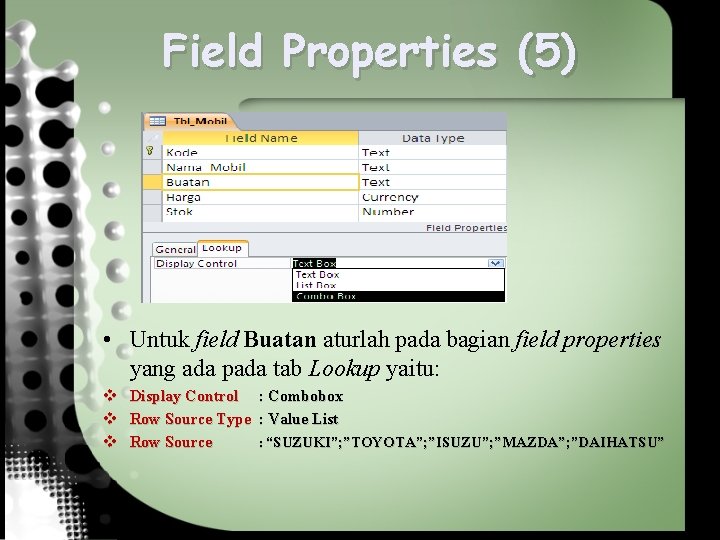Buat Database baru dengan nama Penjualan Simpan tabel