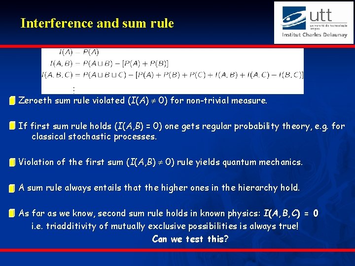 Testing Borns rule in quantum mechanics with 3