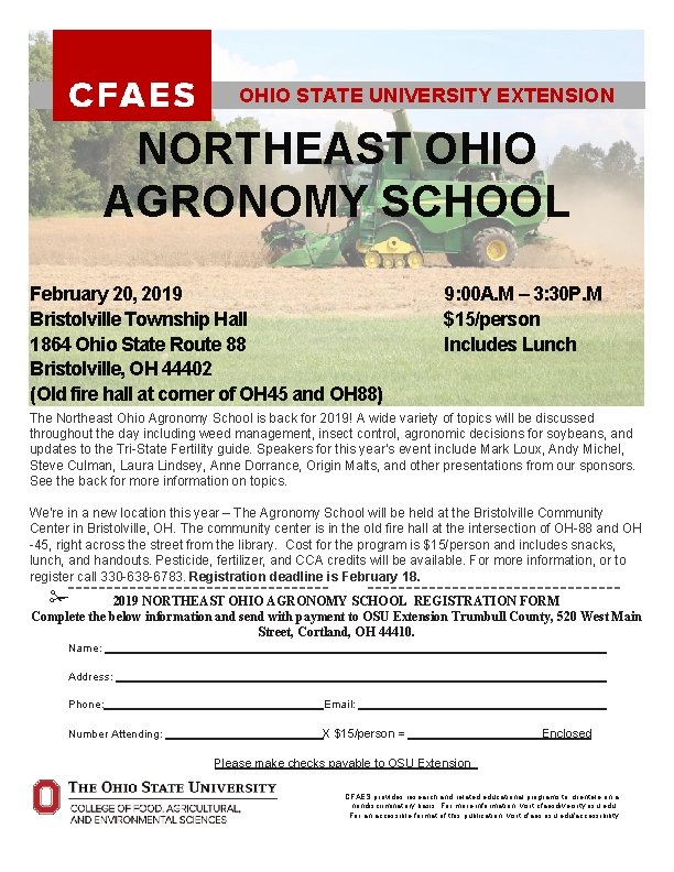 OHIO STATE UNIVERSITY EXTENSION NORTHEAST OHIO AGRONOMY SCHOOL