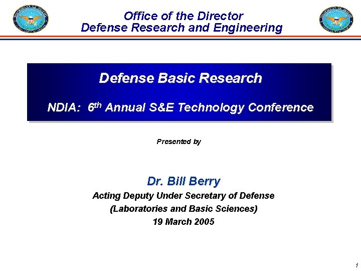 Office of the Director Defense Research and Engineering