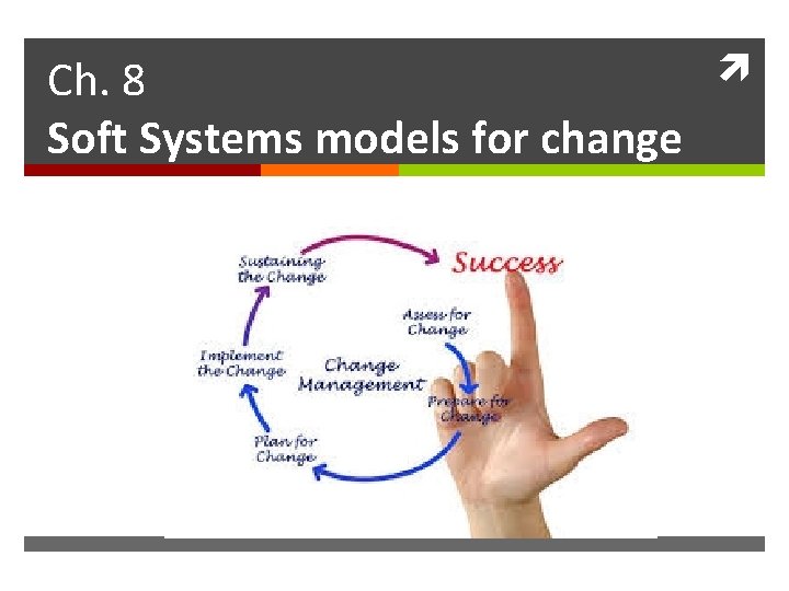 Ch 8 Soft Systems models for change Learning