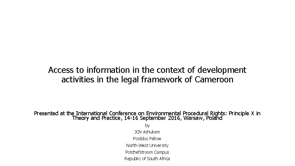 Access to information in the context of development